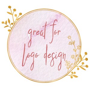 Gold Pink Watercolor Circles Clipart, Floral Frames, Gold Ornaments ...