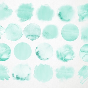 Gold Circles With Mint Green Watercolor, Watercolor Circles for Logo ...