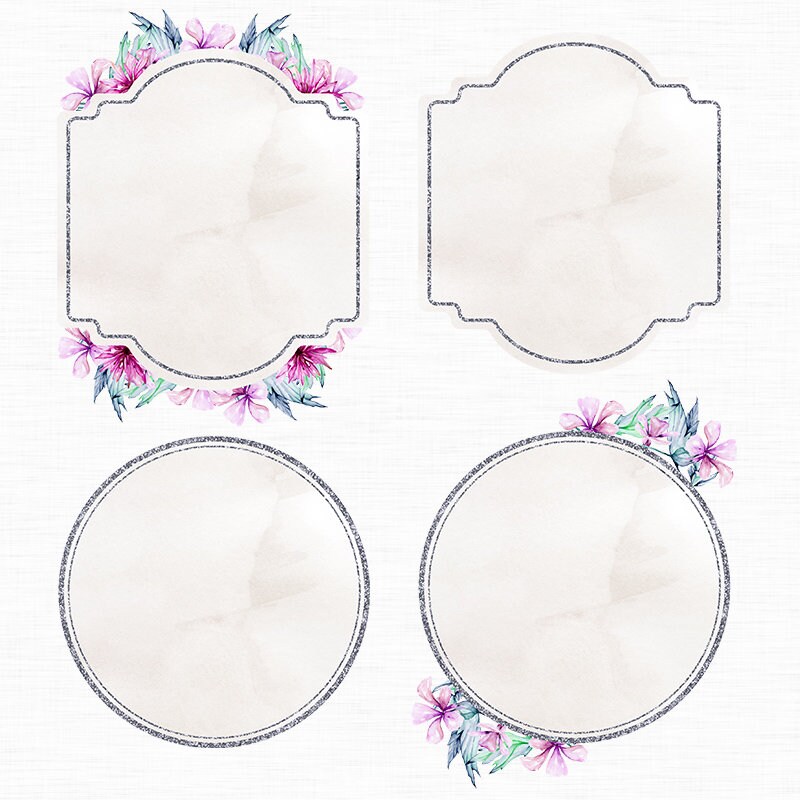 Silver Frames Clipart, Silver Overlays, Silver Frames, Wedding Frames ...