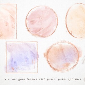 Rose Gold and Watercolor Frame Overlays, Rose Gold Foil Frames, Rose ...
