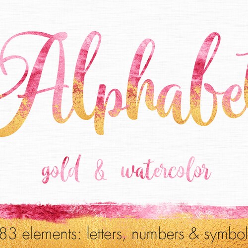 Pink Watercolor Alphabet Clipart Watercolor Letters Pink - Etsy