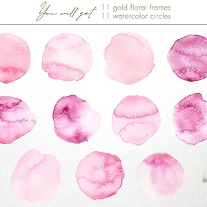 Floral Gold Circles With Watercolor, Floral Circles for Logo, Floral ...