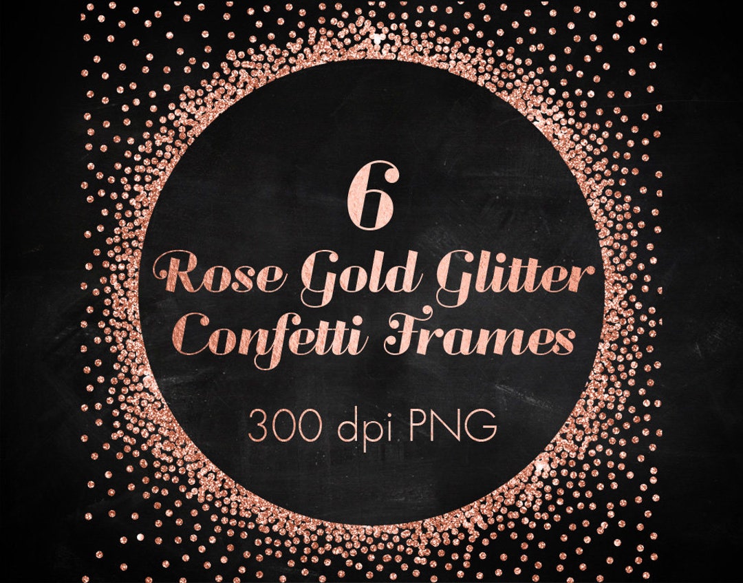 Rose Gold Confetti Frames, Pink Frames Clipart, Rose Gold Glitter ...