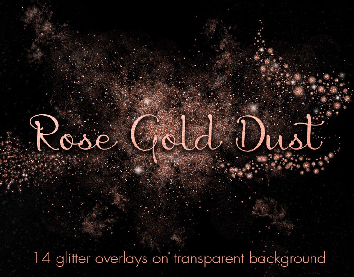 Rose Gold Dust Clipart Rose Gold Glitter Dust Overlay Pixie - Etsy