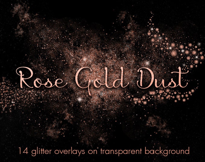 Rose Gold Star Clipart, Rose Gold Glitter Clip Art, Pixie Dust, Sparkle ...
