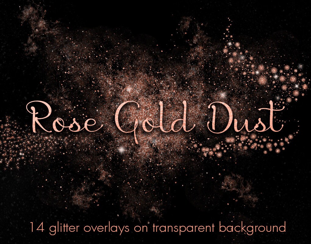 Rose Gold Dust Clipart Rose Gold Glitter Dust Overlay Pixie - Etsy