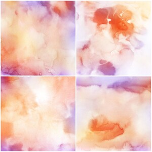 Sunset Watercolor Digital Paper, Watercolor Paint, Watercolor Textures ...