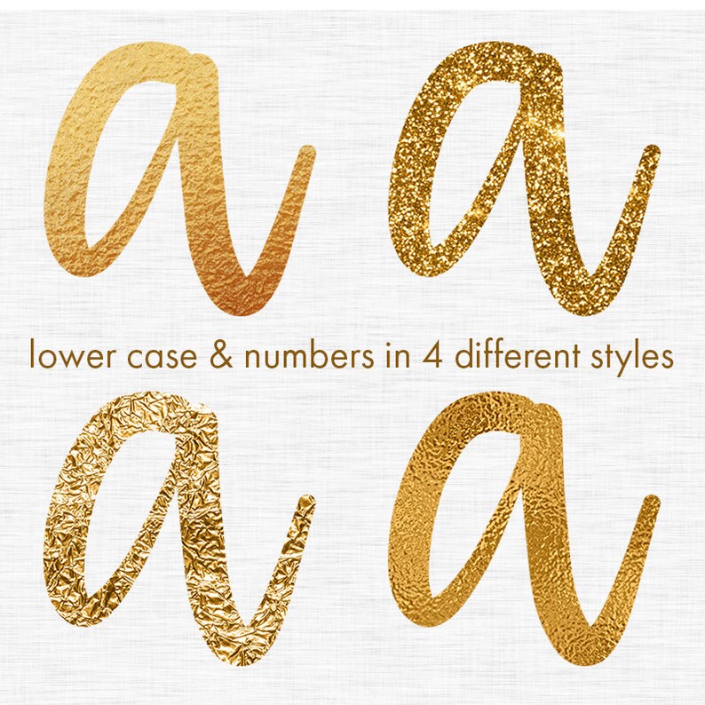 Gold Alphabet Clipart, Gold Font, Gold Glitter Alphabet, Lower Case ...