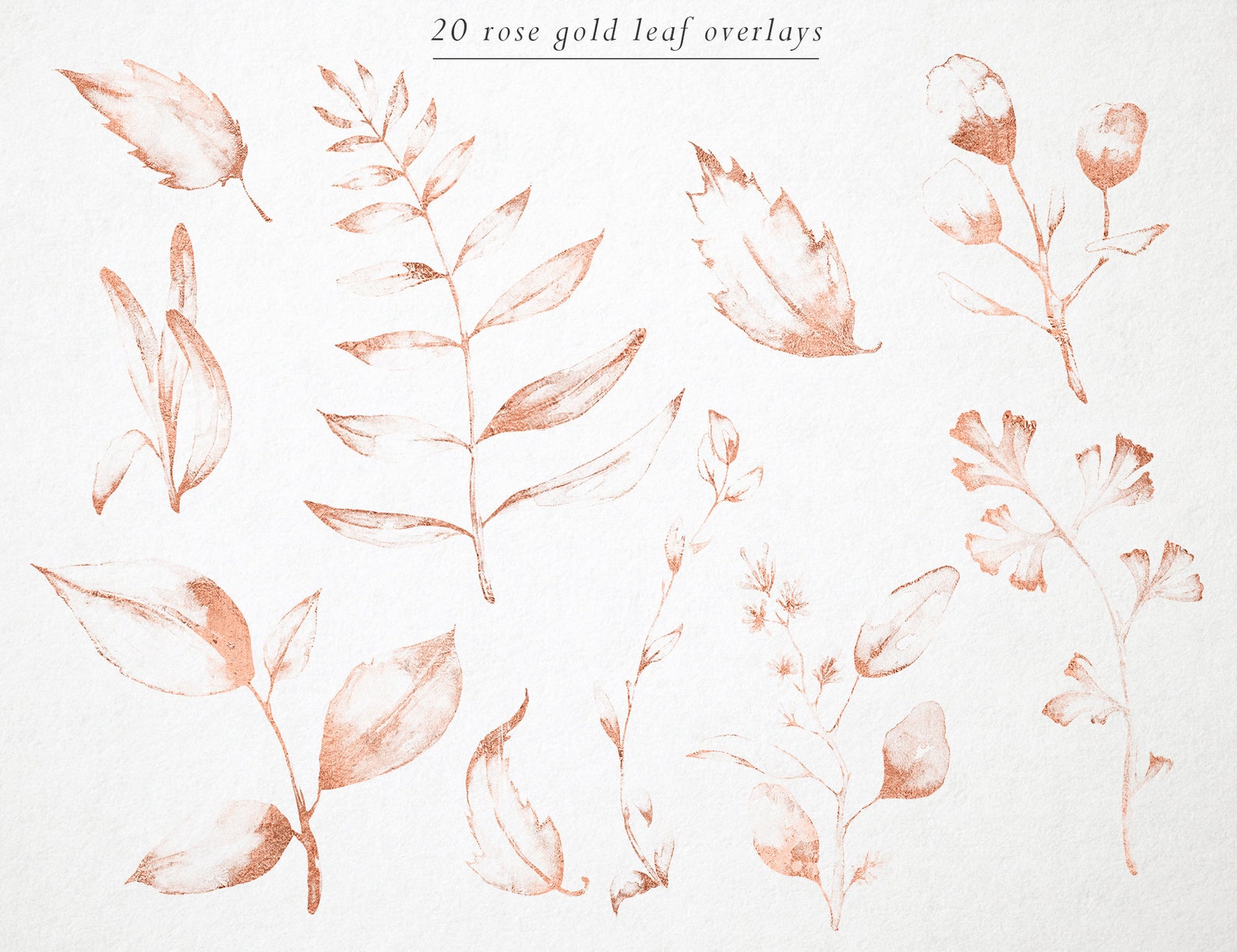 Rose gold floral stamp overlays Rose gold foil stamps Rose | Etsy