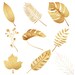 Gold Tropical Leaves Clipart, Navy and Turquoise Tropical Leaves Clip ...