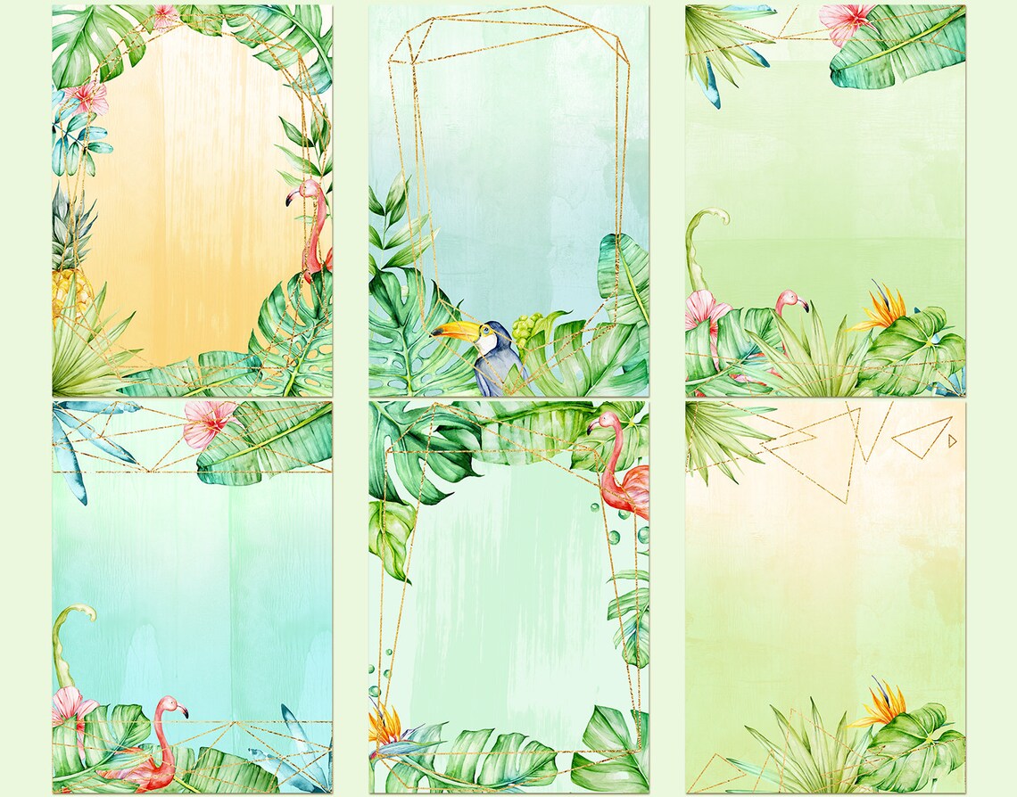 Exotic Digital Paper Pack 5x7 Papers Floral Papers Floral - Etsy