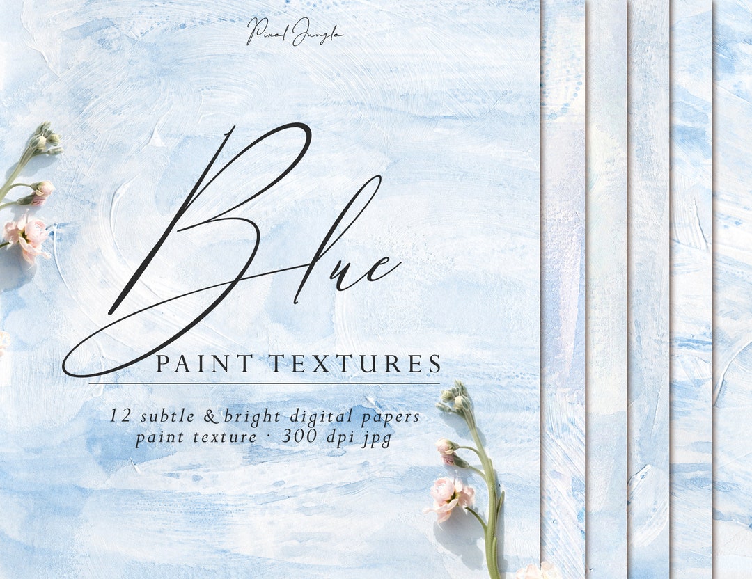 Pale Blue Backgrounds, Blue Digital Paper, Paper Pack, Paint Texture ...
