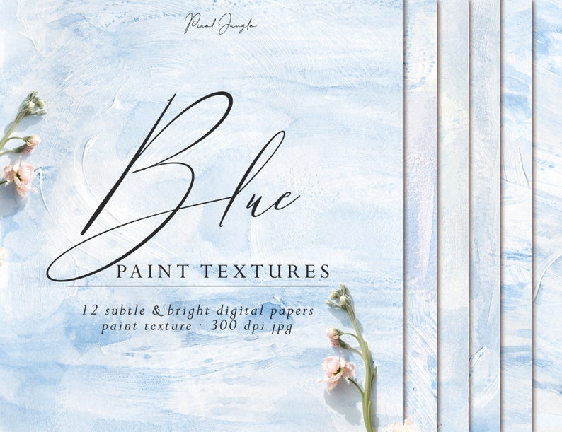 Pale Blue Backgrounds Blue Digital Paper Paper Pack Paint - Etsy