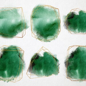 Gold and Watercolor Frames, Gold Frames Clipart, Polygonal Frames ...