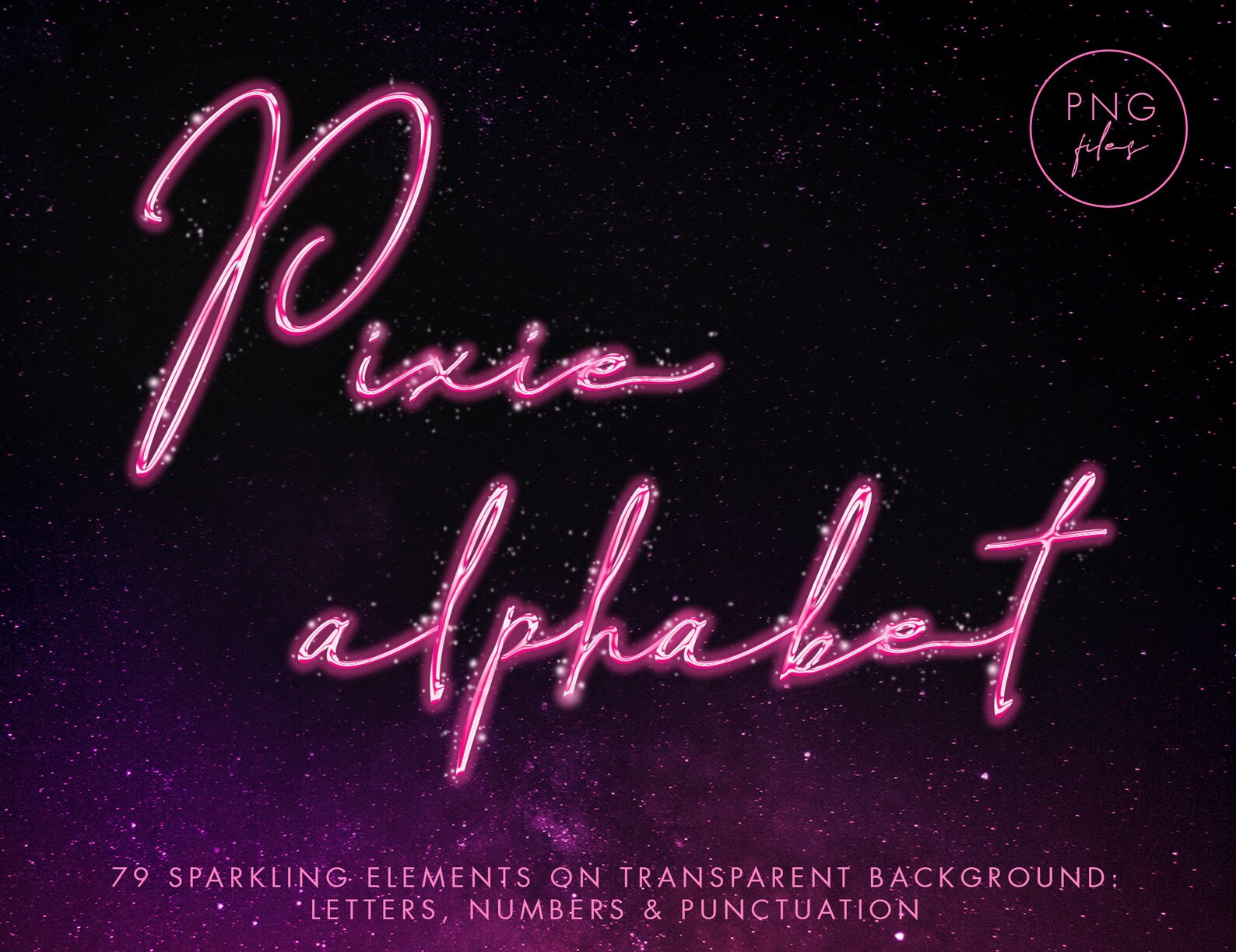 Pixie Neon Alphabet Clipart Pink Glowing Letters Png Neon - Etsy