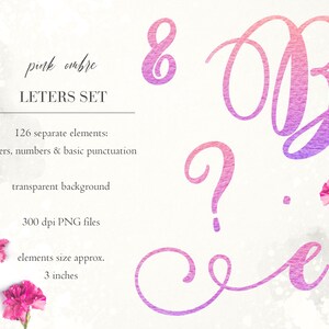 Blush Watercolor Letters Clipart, Pink Watercolor Alphabet, Spring ...