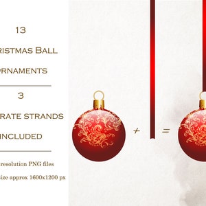 Christmas Baubles Clipart, Red and Gold Christmas Balls, Winter ...