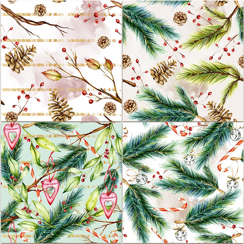 Christmas Seamless Digital Paper Winter Clipart Christmas - Etsy