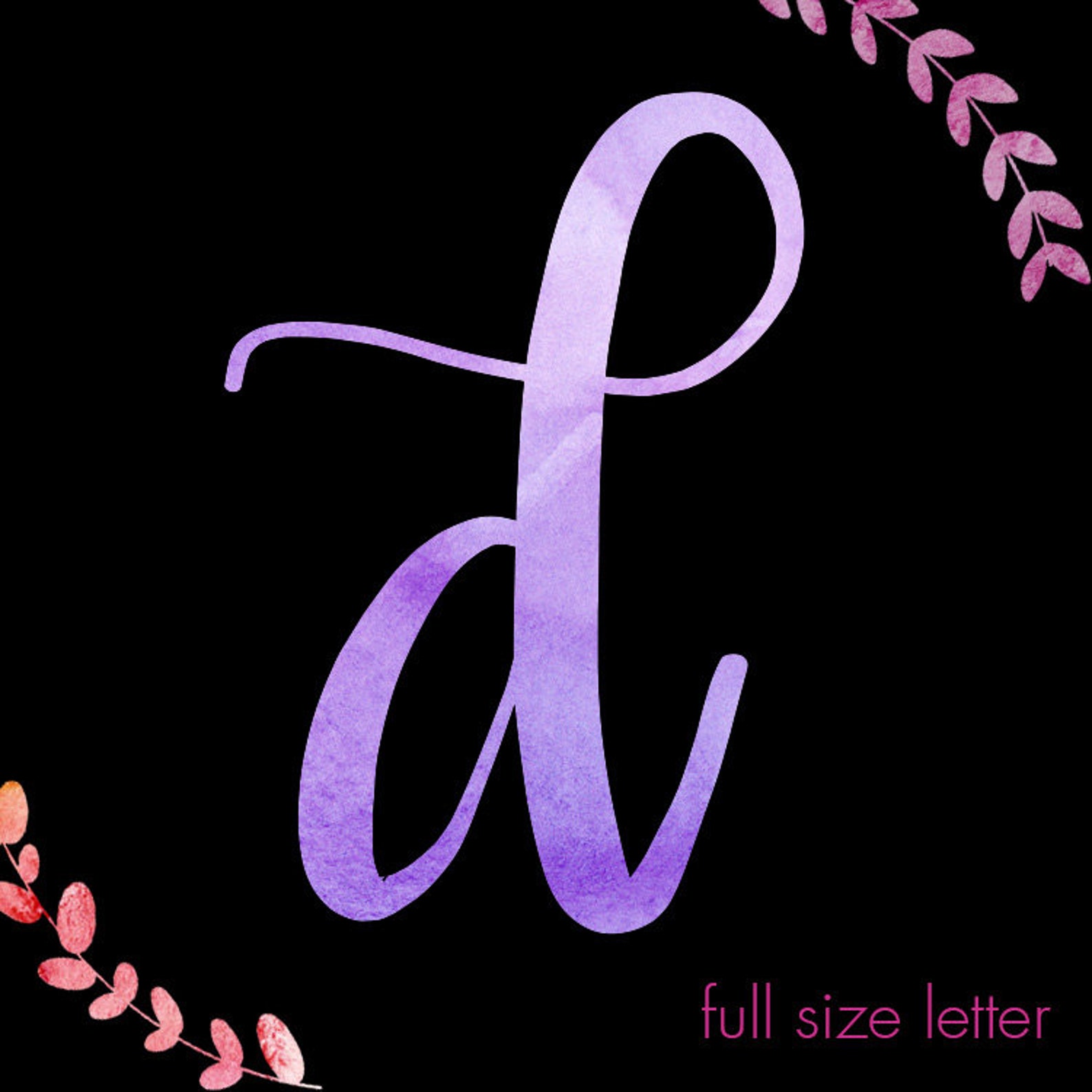 Purple Watercolor Alphabet Clipart, Watercolor Letters Clipart, Purple ...