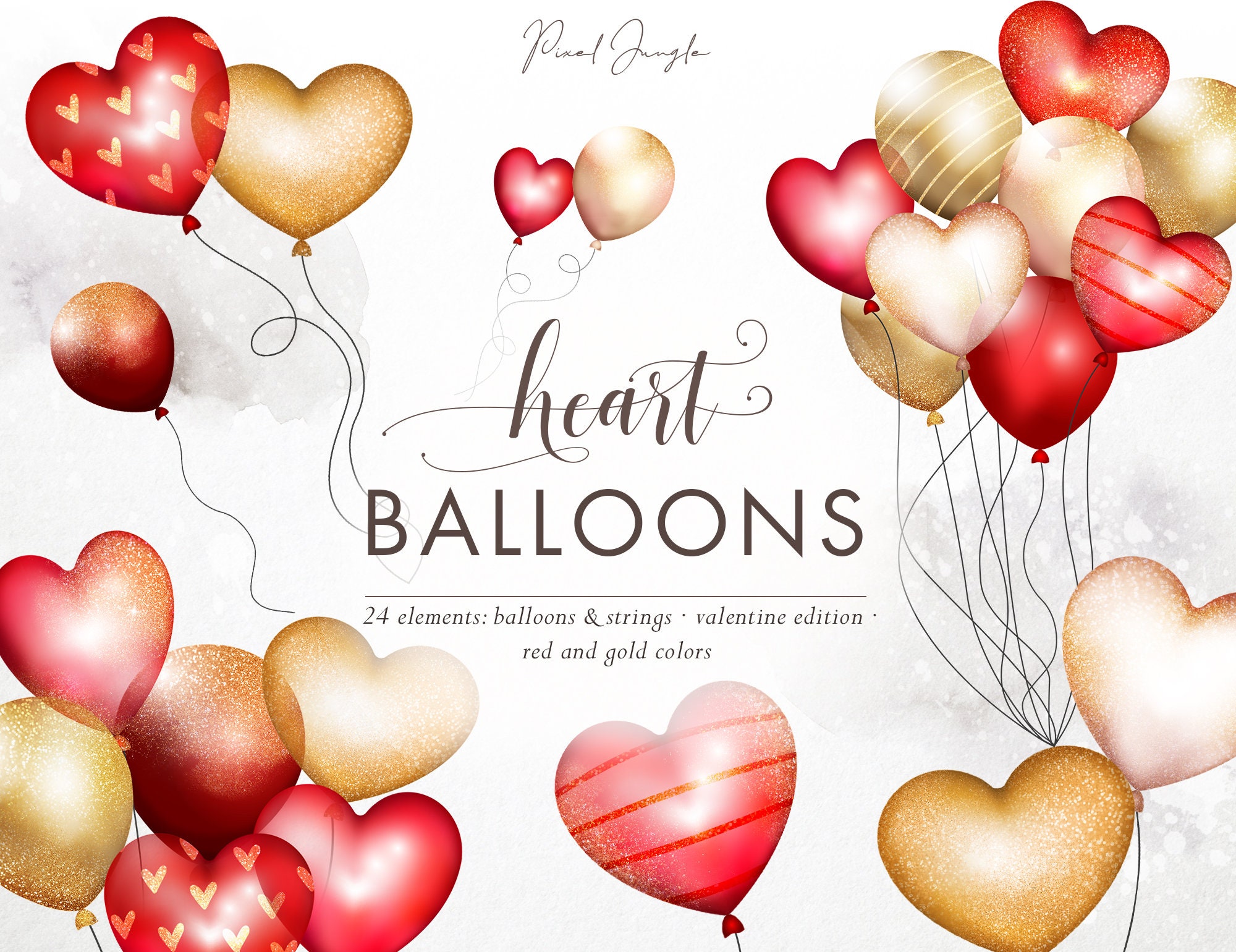 Love Balloons Clipart Heart Balloons Clip Art - Etsy