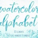 Blue Watercolor Alphabet Clipart, Watercolor Letters Clipart ...