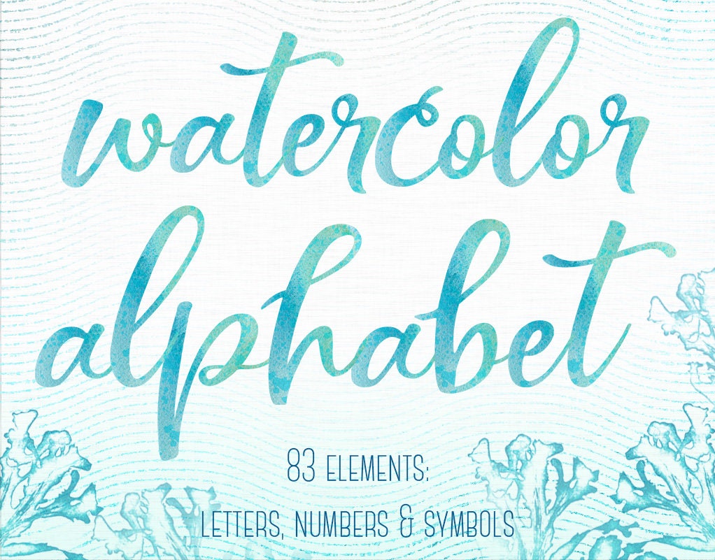 Blue Watercolor Alphabet Clipart Watercolor Letters Clipart - Etsy