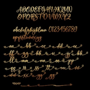 Gold Font, Love Letters, Gold Alphabet Clipart, Gold Foil Alphabet ...