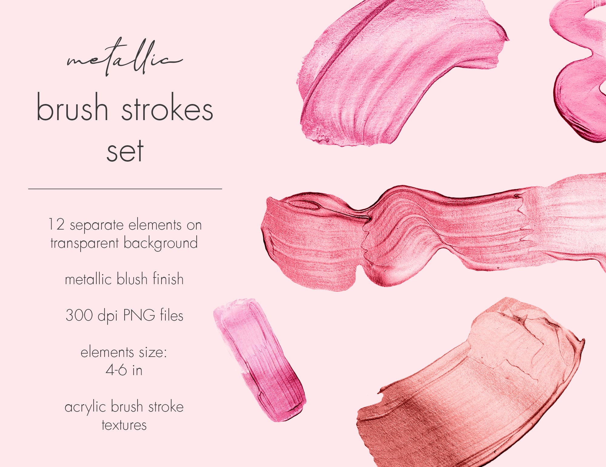 Blush Acrylic Brush Strokes Blush Paint Splatters Blush - Etsy