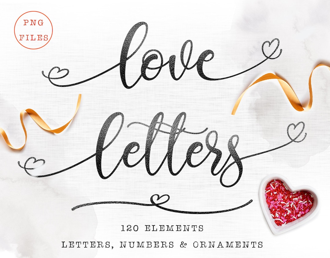 Black Foil Font, Love Letters, Black Alphabet Clipart, Black Foil ...