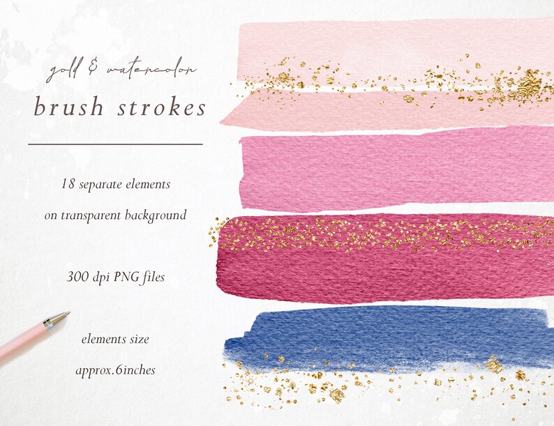 Rainbow Brush Strokes Clipart Rainbow Watercolor Brush | Etsy