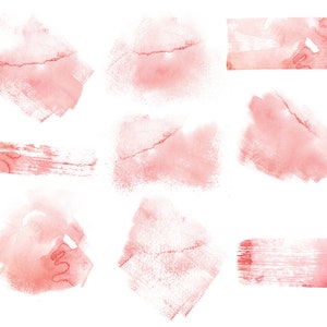 Blush Watercolor Brush Strokes Clipart, Gold Glitter Brush Strokes ...