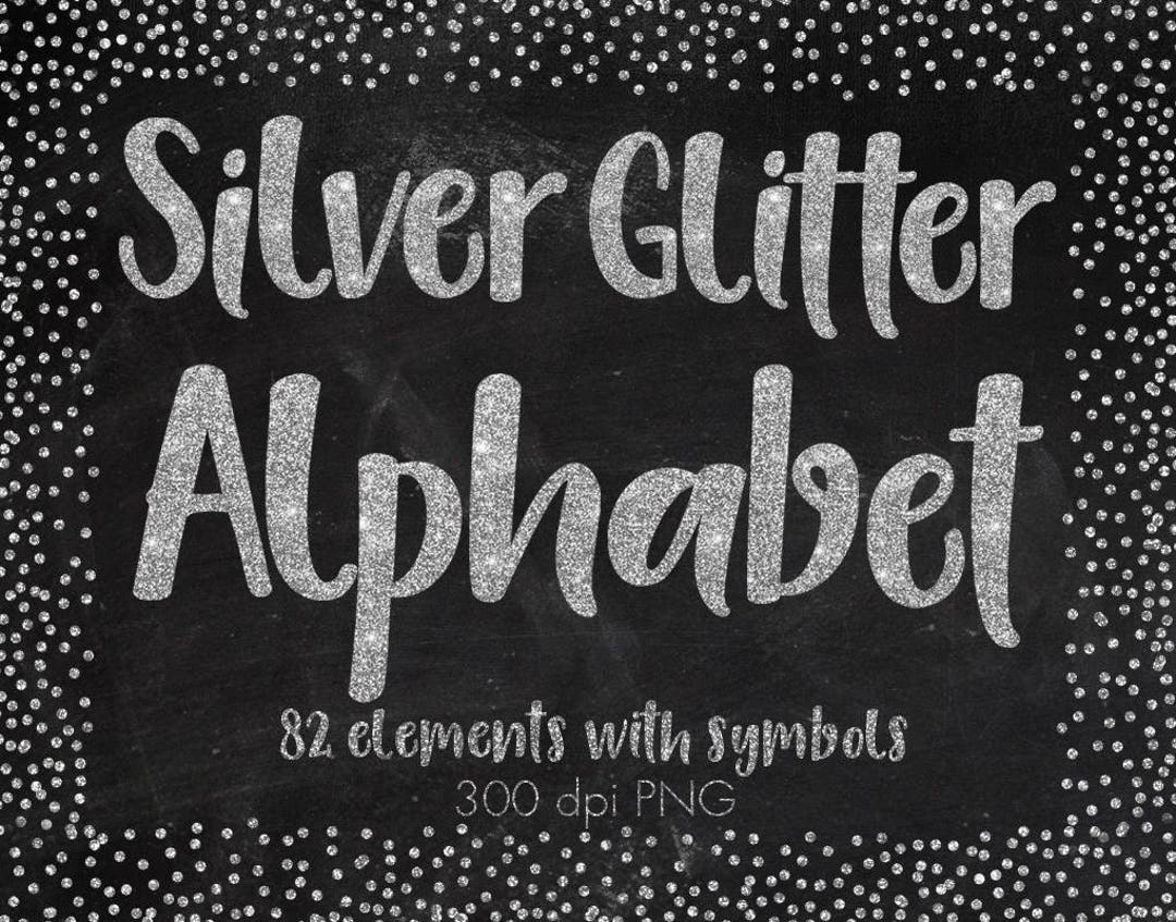 Buy 3 Pay for 2, Silver Alphabet Clip Art, Silver Glitter Alphabet ...