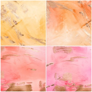 Color Mix Digital Paper With Gold Paint Splatters, Acrylic Textures ...