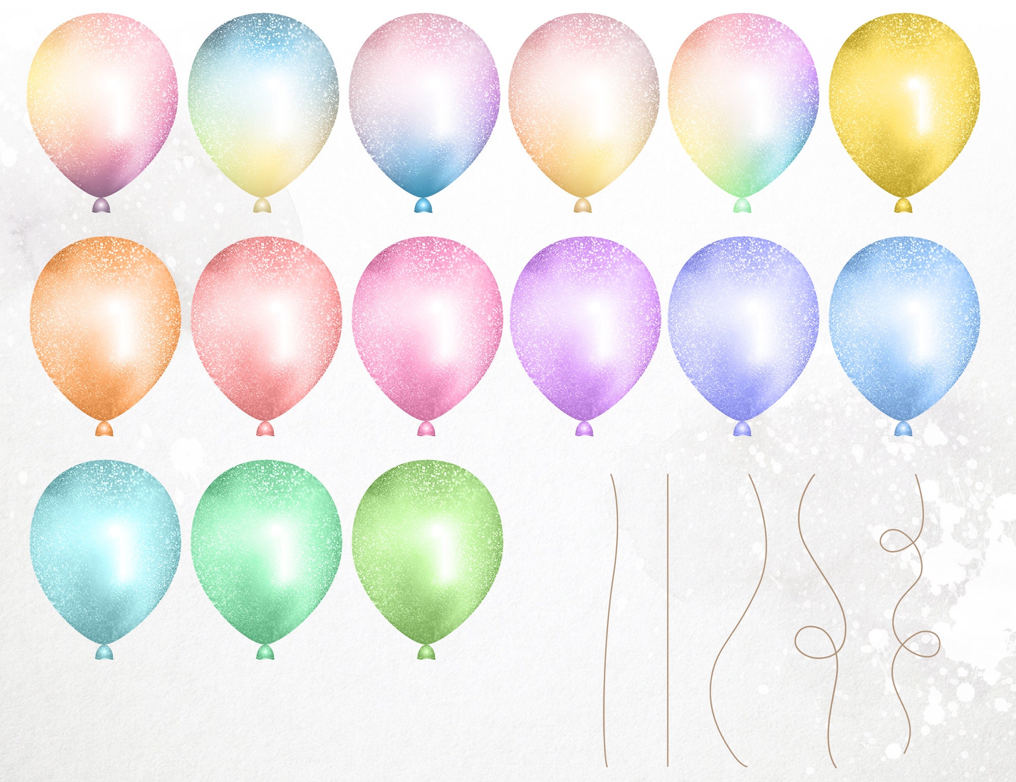Rainbow Balloons Clipart Colorful Balloons Clip Art Balloon - Etsy