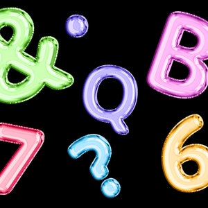 Rainbow Balloon Letters Clipart, Colorful Balloon Alphabet Clip Art ...