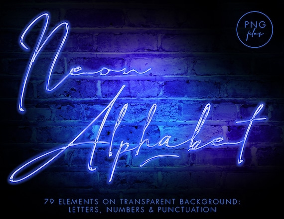 Neon Alphabet Clipart Neon Letters Clipart Digital Neon - Etsy UK