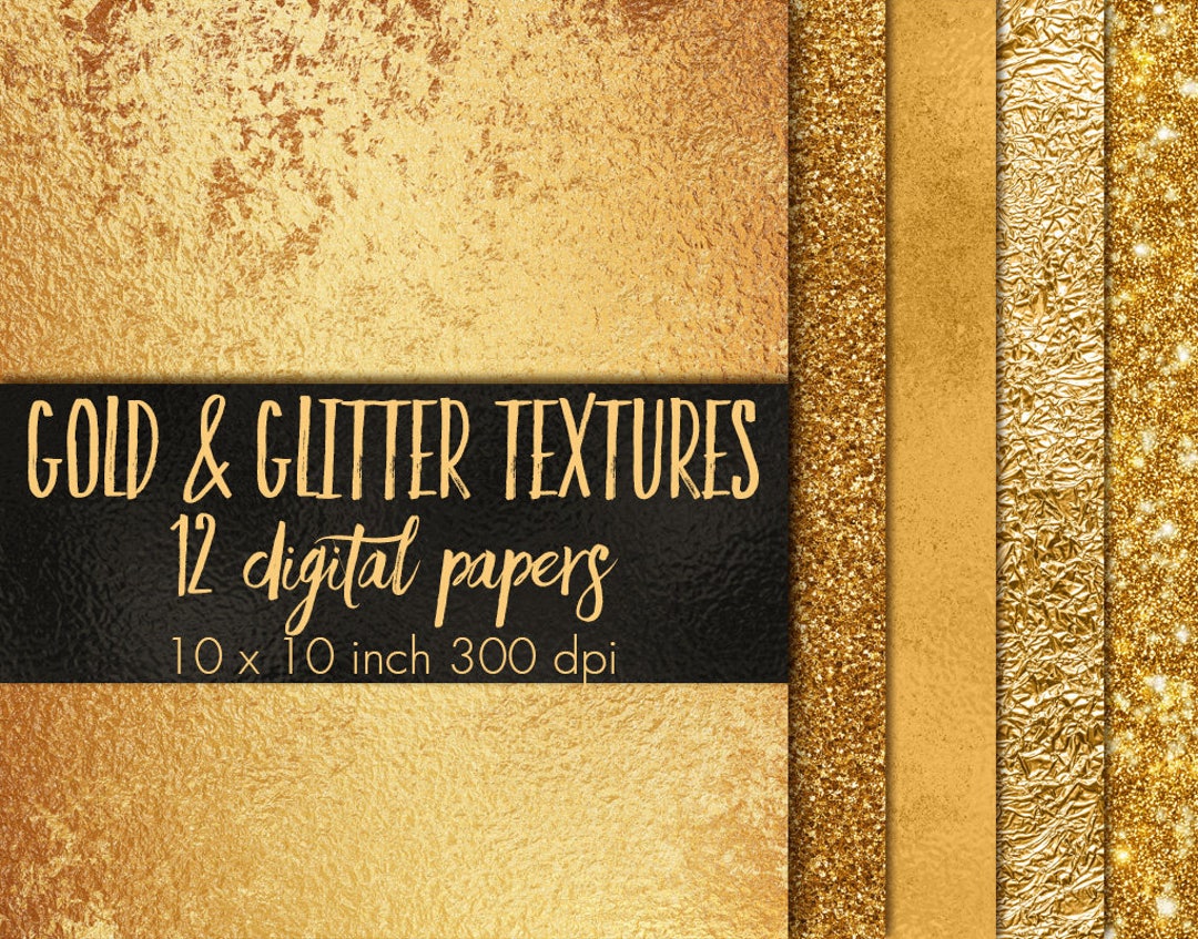 Gold Digital Paper Clipart, Gold Patterns, Gold Texture, Gold ...