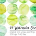 Green Watercolor Circles Clipart, Spring Watercolor Design Elements ...