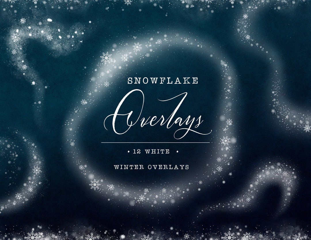 White Snow Overlays, White Snowflakes Overlays, Winter Clipart, Snow ...
