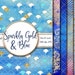 Blue Watercolor Digital Paper Clipart, Gold Papers, Gold Digital Paper ...