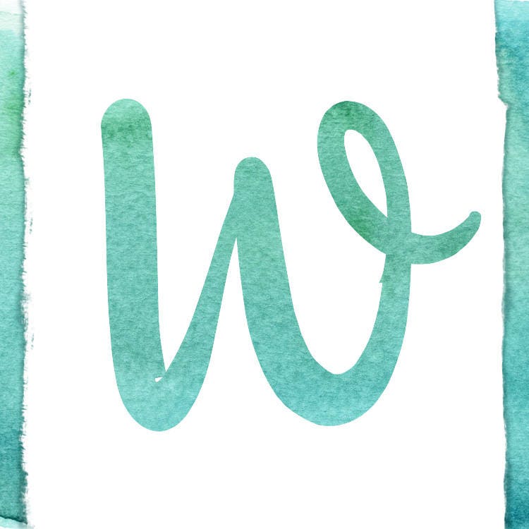 Mint Watercolor Alphabet Clipart: Green Letters, Numbers, Symbols ...