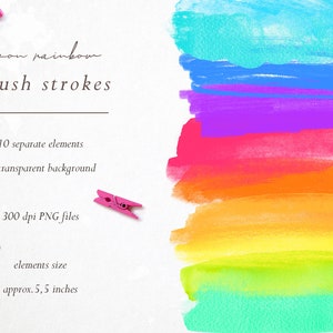 Fluo Brush Strokes Clipart, Fluorescent Overlays, Fluo Paint, Neon ...