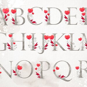 Silver Letters With Hearts, Love Letters, Silver Monogram Letters ...