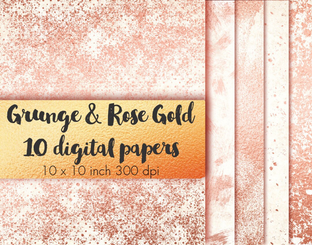Rose Gold Digital Paper, Rose Gold Textures, Rose Gold Background, Rose ...