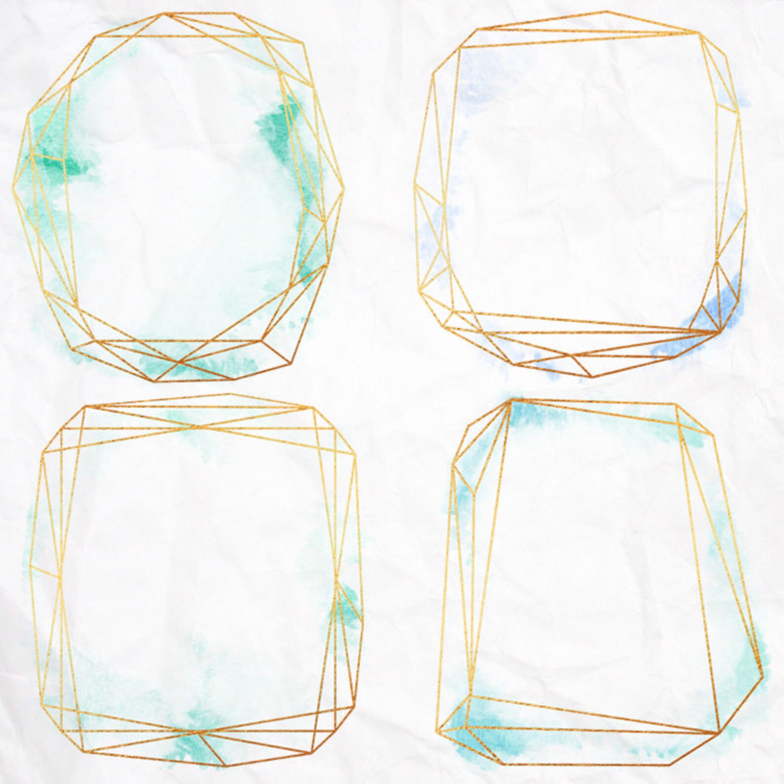 Gold and Teal Watercolor Frames, Teal Watercolor, Gold Watercolour ...