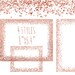 8 Rose Gold Confetti Frames Pack, Clip Art Set, Rose Gold Foil Confetti ...