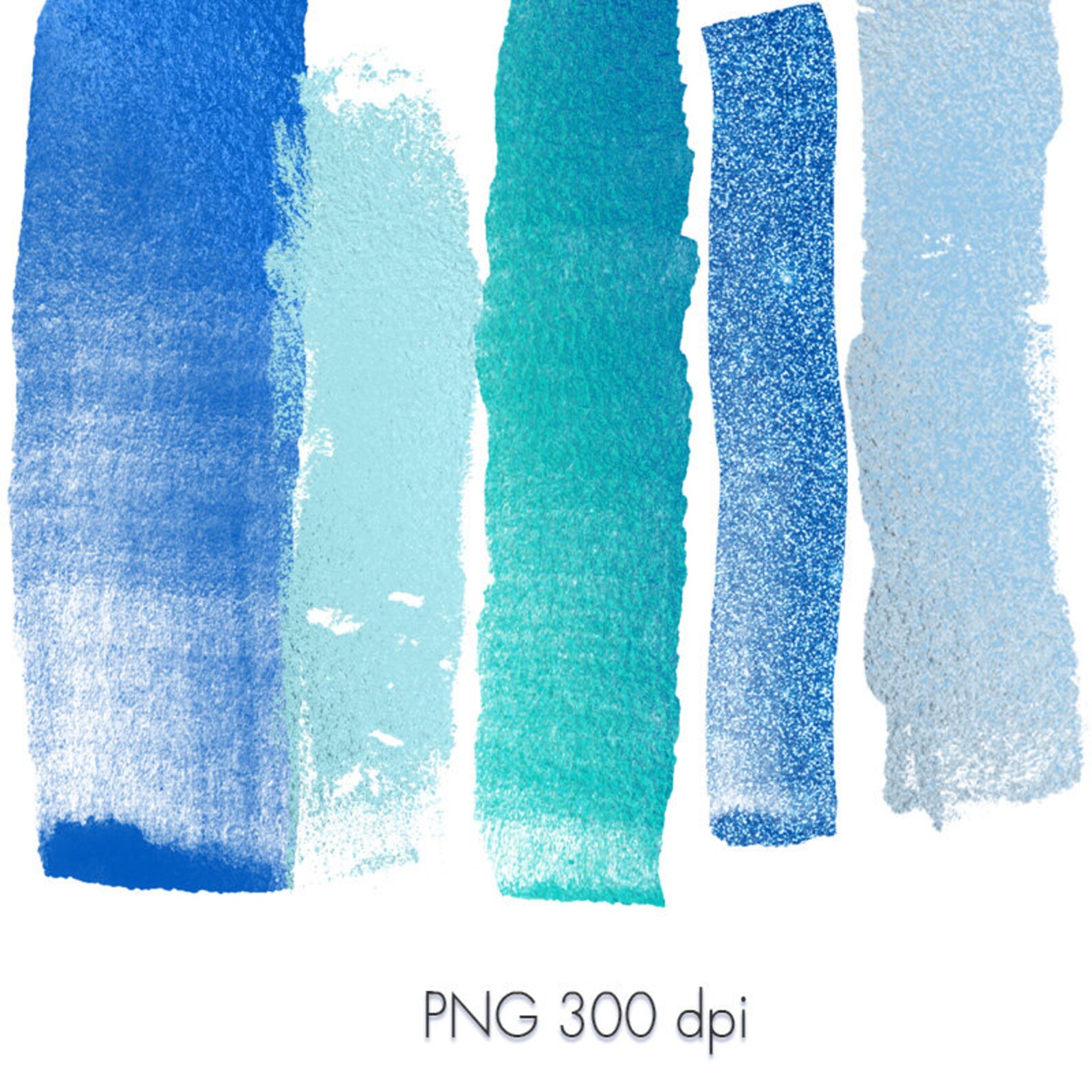 Ocean Blue Brush Strokes 20 Strokes Clip Art Turquoise - Etsy