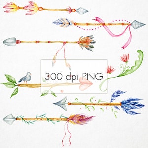 Watercolor Arrows Clipart, Hand Drawn Arrows Clip Art, Watercolor ...