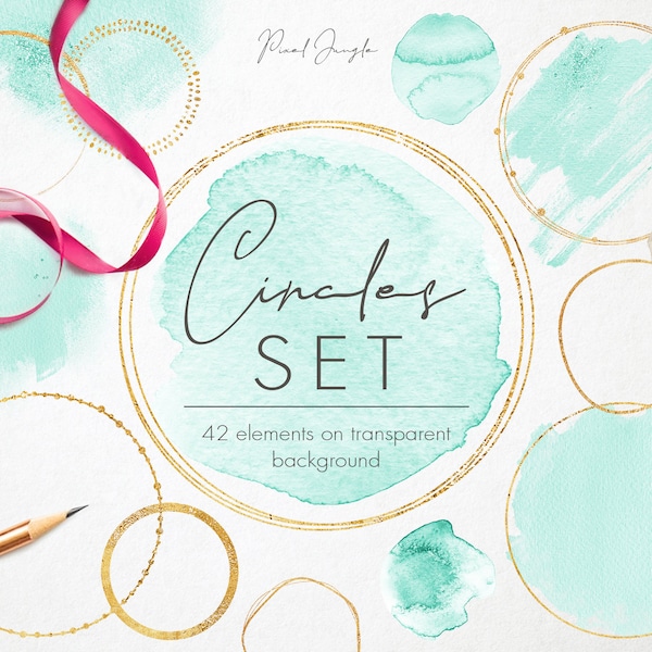 Watercolor Circles - Etsy