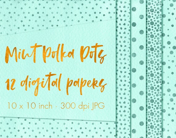 Mint Polka Dot Background